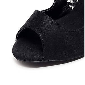 Goettin Ballroom Dance Shoes Women Heel Sandals Women Latin Salsa Bachata Performance Dance Shoes Suede Sole Wedding Dancing Shoes 10 cm Heel