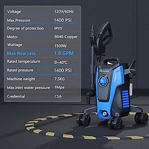 Electric Pressure Washer Homdox HD3000 Pressure Washer 1500W Power Washer High Pressure Cleaner Machine with Gimbaled Nozzle Foam Cannon,Best for Cleaning Homes, Cars, Driveways, Patios