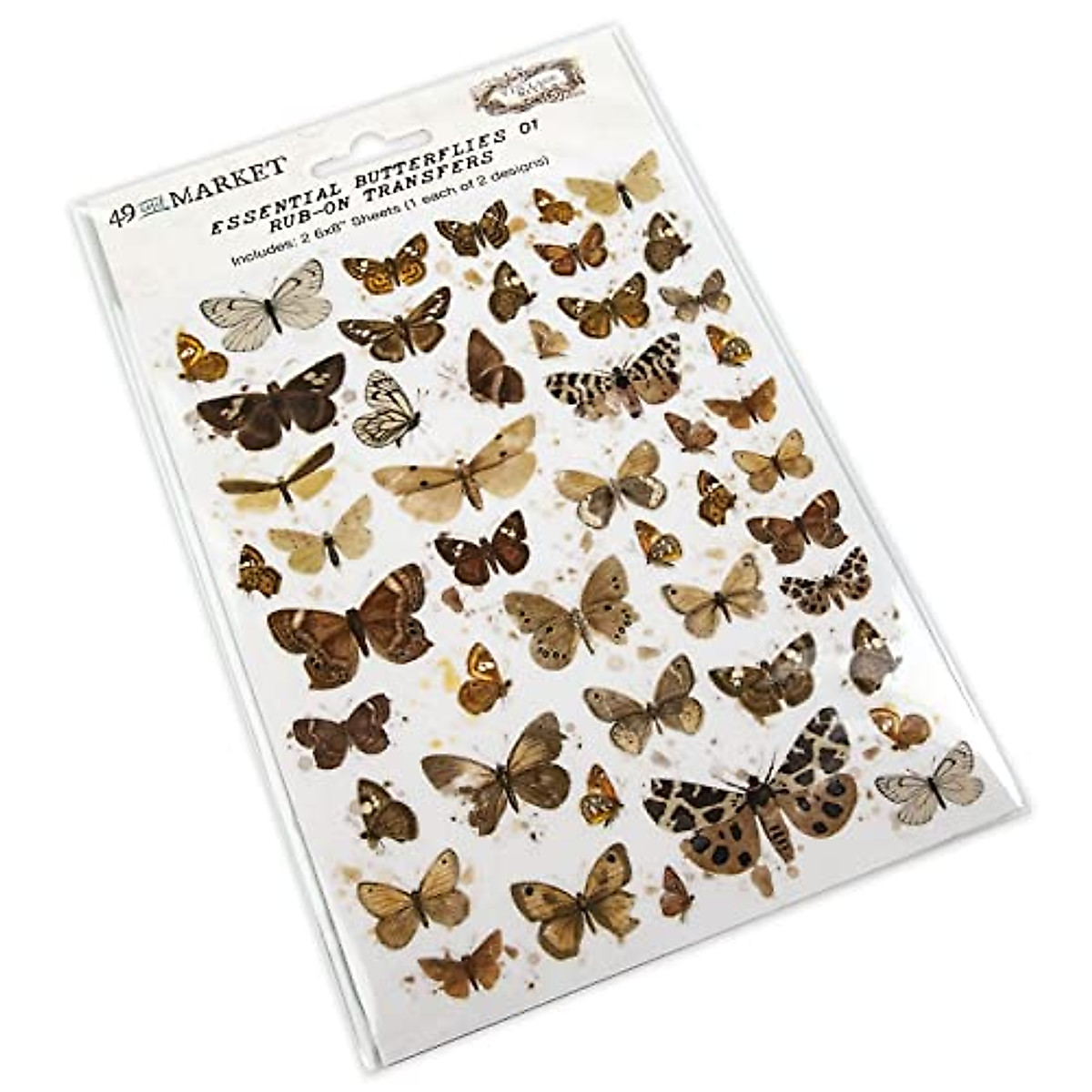 Essential Butterflies Rub-On Transfers - 49 and Market