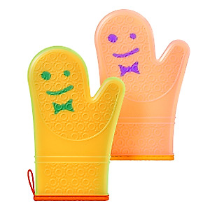 The Oven Mitts by Staff - Pair of Heat Resistant, Grippy Silicone Oven Mitts - Non-Slip, Waterproof, Cotton Fiber Lining - Temperature Resistant (446°F) 11.6" x 7.5" Ideas