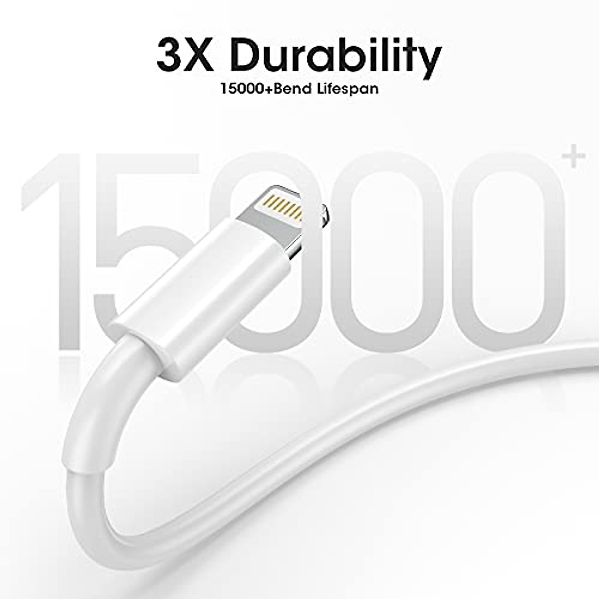 Short Apple iPhone Charging Cable 1 ft 4 Pack [Apple MFi Certified], iPhone Charger Lightning Cable 1 Foot, Fast iPhone Charging Cord for iPhone 14 Pro Max/iPhone 14/13Pro Max/13 Pro/12/11/XR, AirPods