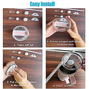 2 Set Spill Proof Stoppers Compatible For Stanley H2.0 40oz & 30oz Tumbler, Slicone Leak Stopper For H2.0 Quencher Cups, Leakproof Seal Set Stanley Cup Accessories