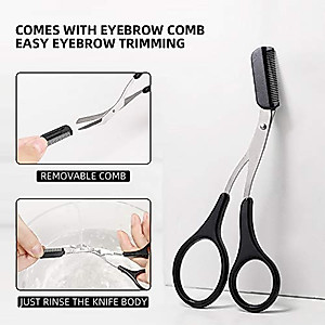 Eyebrow Kit,12 in 1 Eyebrow Tweezers Set, Professional Eyebrow Grooming Kit for Women and Men Includes Eyebrow Tweezers,Eyebrow Scissors,Eyebrow Brush,Eyebrow Razor,No Bend Hair Clips,Pocket Mirror