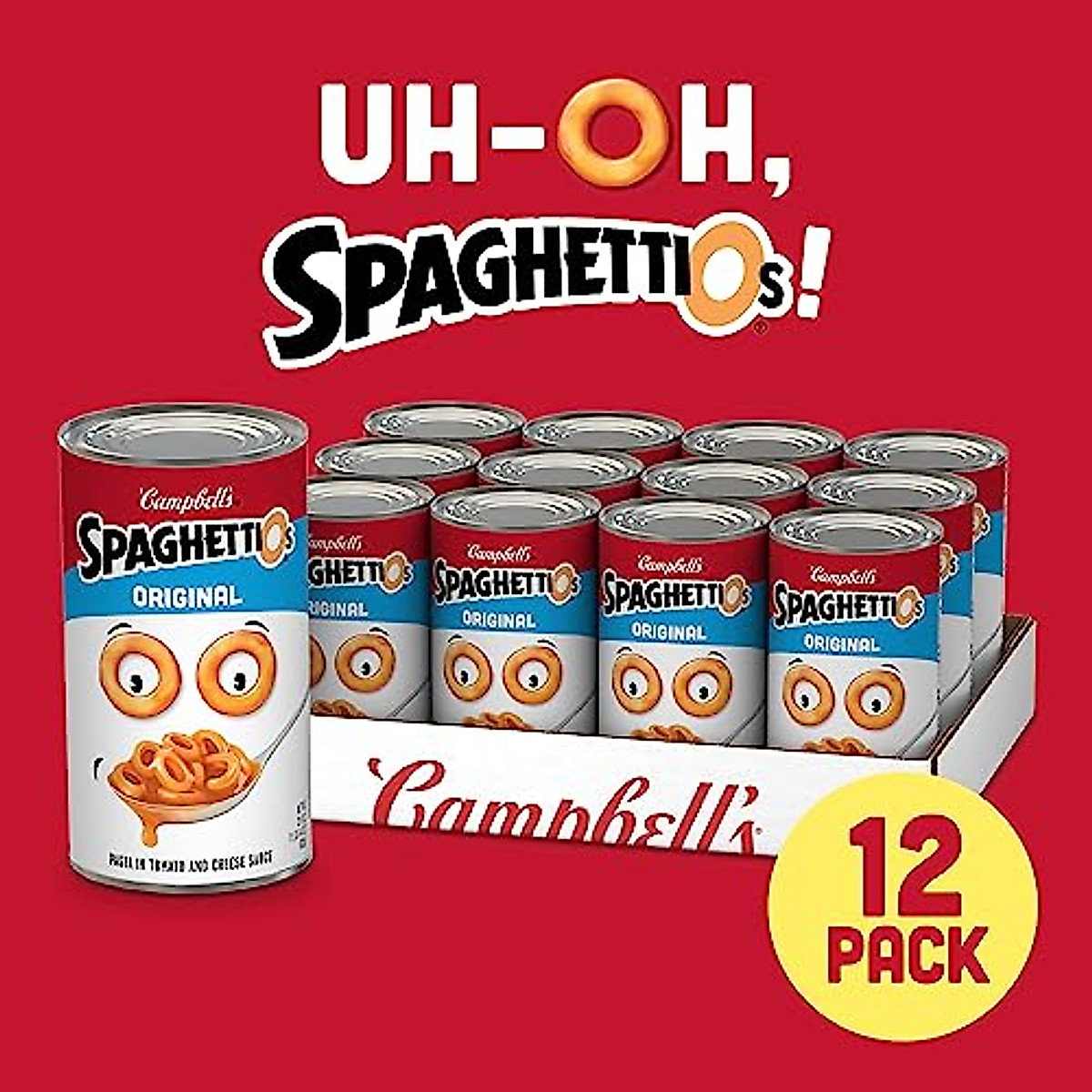 SpaghettiOs Original Canned Pasta, Healthy Snack for Kids and Adults, 22.4 OZ Can (Pack of 12)