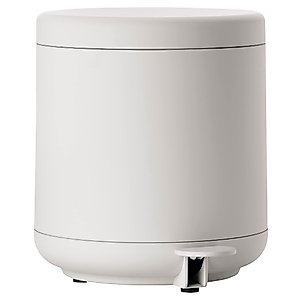 ZONE DENMARK Ume Bathroom Trash Bin, Cosmetic Bin, Waste Bin for Bathroom, Pedal Bin with Lid, Soft Grey (Grey), Diameter 7", Height 8", 4.2 litres,