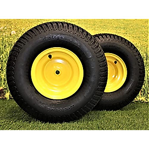 (Set of 2) 20x10.00-8 Tires & Wheels 4 Ply for Lawn & Garden Mower Turf Tires ATW-003 w/Keyed Hub