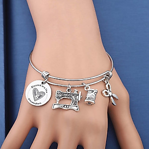 MYOSPARK Quilting Jewelry Blessed are the Piecemakers Quilting Bracelet Sewing Jewelry Gift For Quilters or Sewers (Piecemakers bracelet)