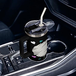 Metastatic Breast Cancer Awareness 3 40 Oz Tumbler with Handle And Straw Lid,Insulated Reusable Stainless Steel Travel Glass Mug 40 Ounces