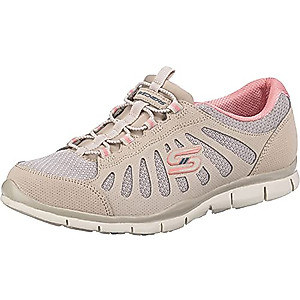 Skechers - Womens Gratis - Be Magnificent Slip-On Shoes, Size: 8.5 M US, Color: Natural/Pink