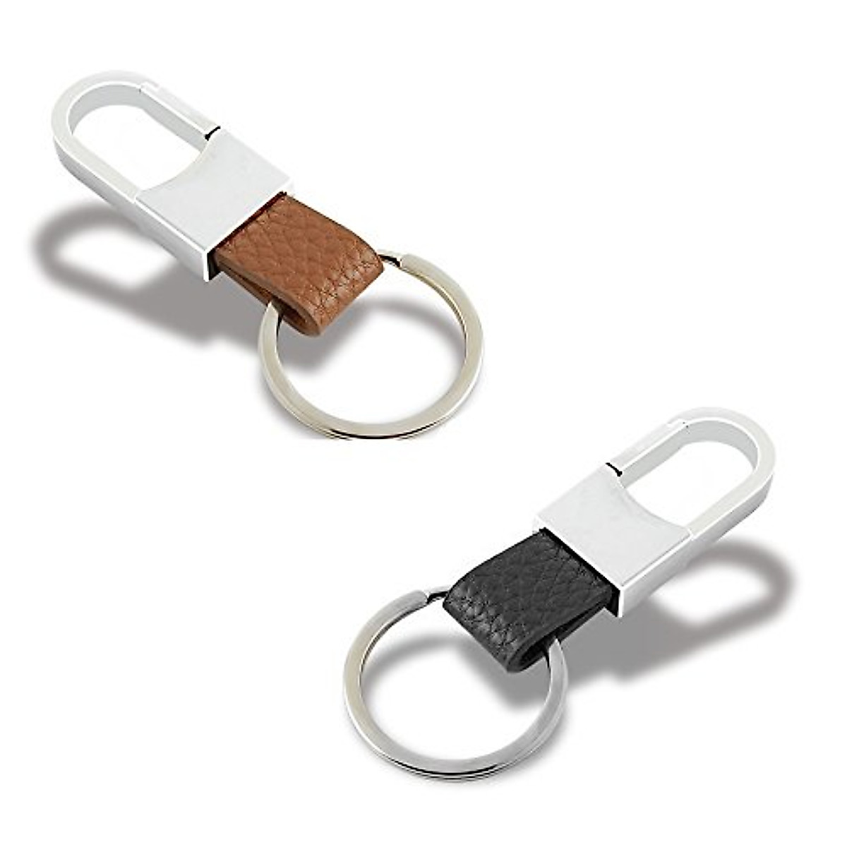 EXKOKORO Premium Soft Car Leather Keychain Key Holder, Key Organizer For Men Women(2-PACK)