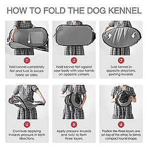 Love's cabin 36in Portable Large Dog Bed - Pop Up Dog Kennel, Indoor Outdoor Crate for Pets, Portable Car Seat Kennel, Cat Bed Collection, Grey