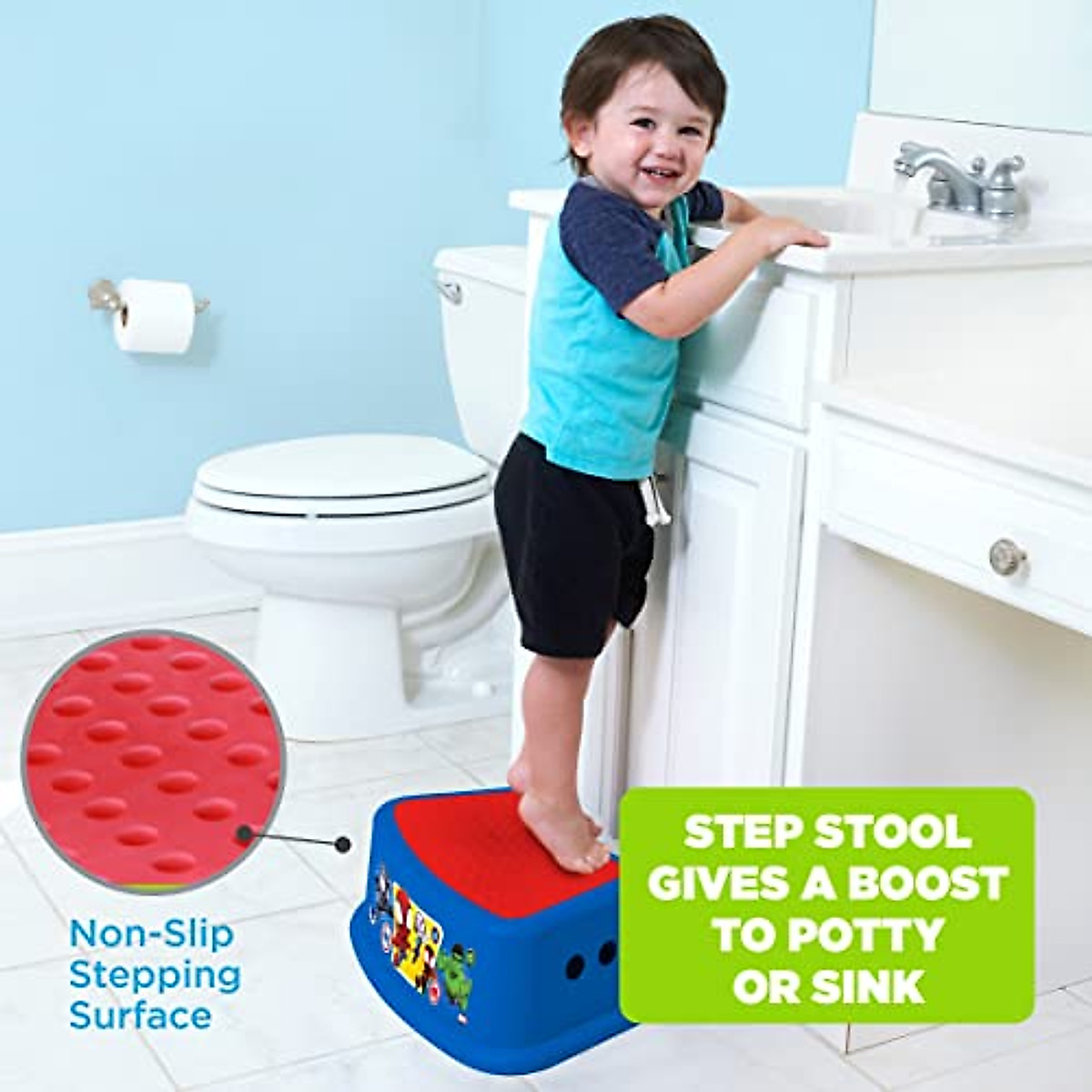 Spidey and His Amazing Friends "Team Up" 2 Piece Essential Potty Training Set - Soft Potty Seat, Step Stool
