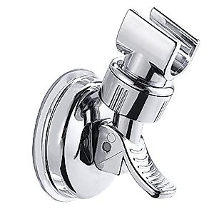 Zeta® Adjustable Attachable Rotatable Bathroom ABS Handheld Showerhead Bracket Wall Mount Holder with Suction Cup, Polished Chrome
