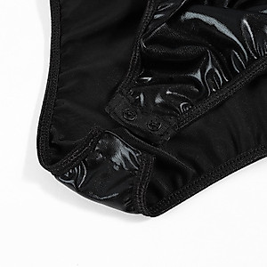 VFJIEQD Wet Look Lingerie for Women Women Latex Lingerie Sexy Latex Dress Babydoll Club PVC Reunion Black