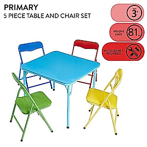 Heritage Kids 5Piece Table & Chair Set, Primary
