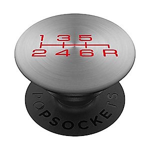 Gear Shifter, Shift Knob, 6 Speed, Racing PopSockets Swappable PopGrip