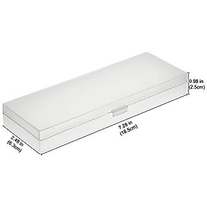 4 Pieces Plastic Pencil Case Plastic Stationery Case with Hinged Lid and Snap Closure for Pencils, Pens, Drill Bits, Office Supplies (White)