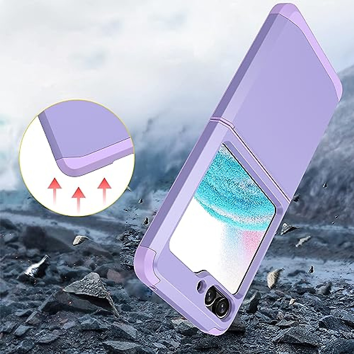phone case Compatible with Samsung Galaxy Z Flip 5 Case with Hinge Protection Military Grade Heavy Duty Protective Case Hinge Full Protective (TPU) with Hard Protective Body(PC) Rugged Cover phone pro