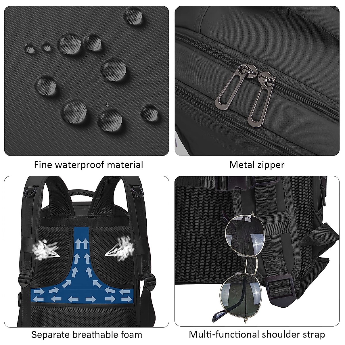 Travel Backpack for Women Men, Airline Approved Carry On Luggage Backpacks for Travel, Waterproof Laptop Backpack School Backpack Casual Daypack Hiking Backpack with USB Charging Port Shoe Compartment