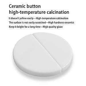 BKK HOME Toilet Cistern Dual Flush Valve Push Button Replacement Toilet Tank Flush Valve Ceramic Push Button Thread Diameter 48mm/1.89"