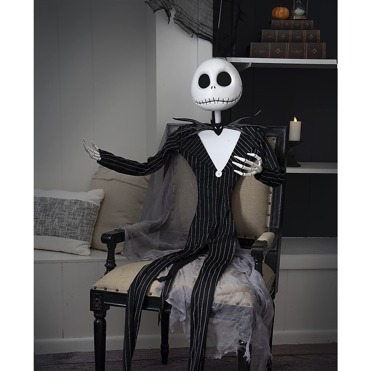 Disney The Nightmare Before Christmas Jack Skellington Full Size Poseable Hanging Character Decoration, Polyester, Multi