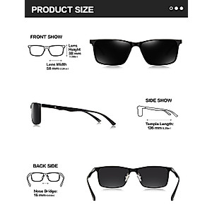 BIRCEN Mens Sunglasses Polarized UV Protection: Classic Shades for Men Driving Fishing with Al-Mg Metal Frame