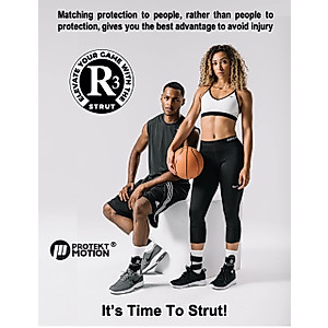 Protekt Motion - R3 STRUT High Performance Sports Ankle Brace; 3X The Ankle Roll Resistance of Old-style Lace-up & Stirrup Braces (Left, Medium)