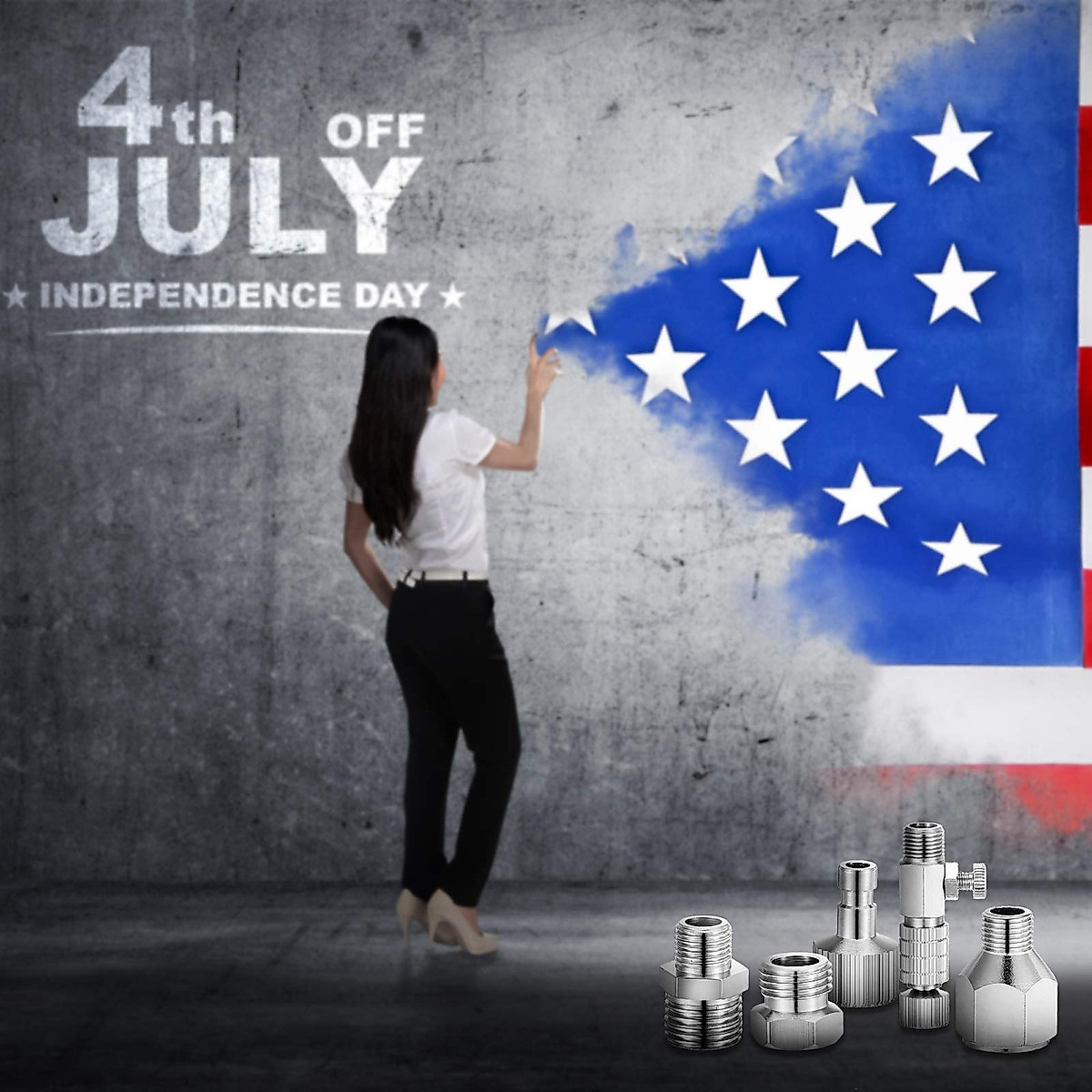 13 Pieces Airbrush Adapter Set, Including Airbrush Adapter Kit Quick Release Disconnect Fitting Connector Set for Air Compressor and Hose