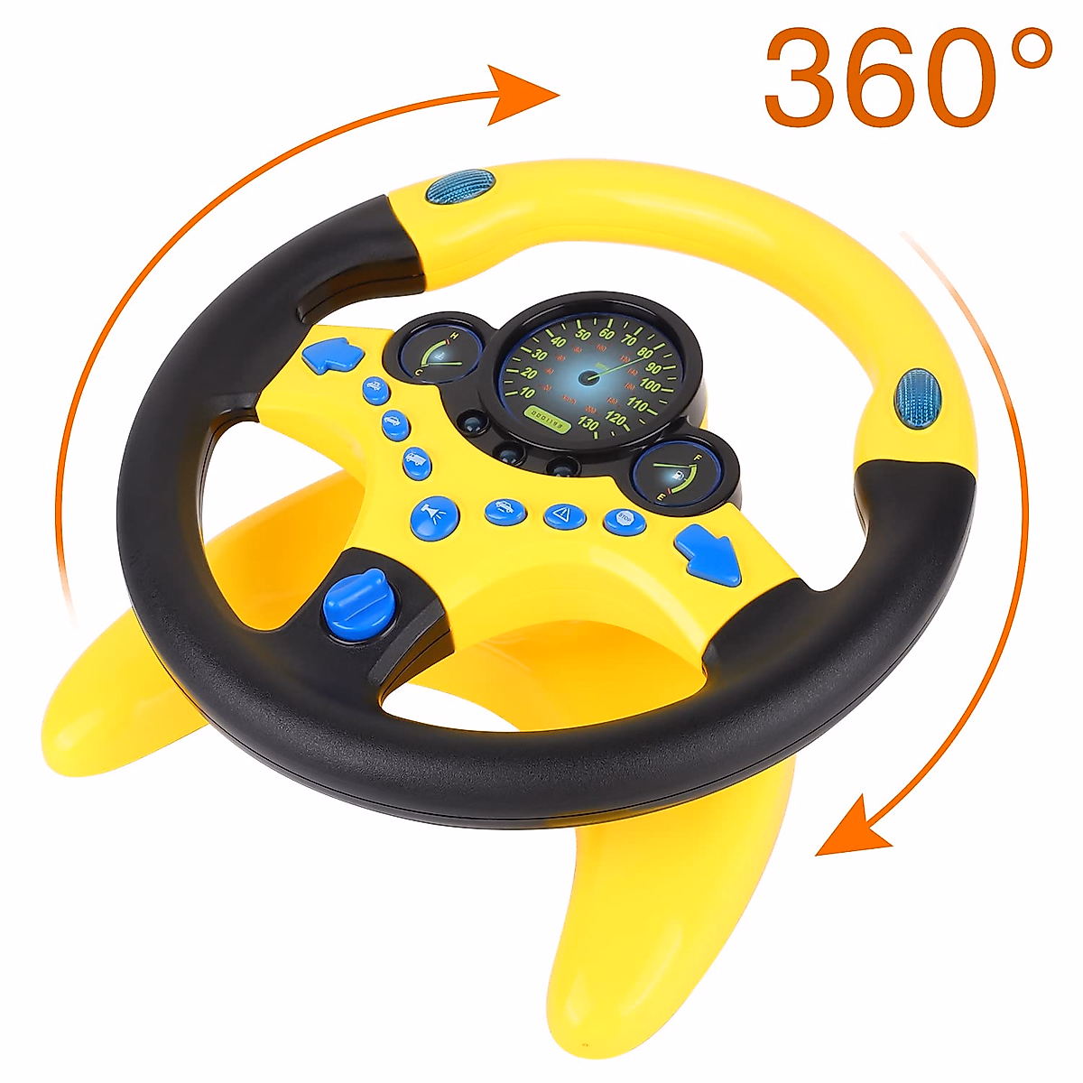 Coherny Simulated Driving Controller Portable Simulated Driving Steering Wheel Copilot Toy Children's Educational Sounding Toy Small Steering Wheel Toy Gift Funny Interactive Driving Wheel with Music