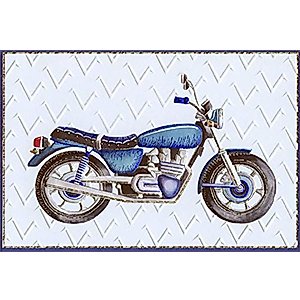 Pictura Blue Foil Motorcycle Bright and Colorful 'Jane' Birthday Card