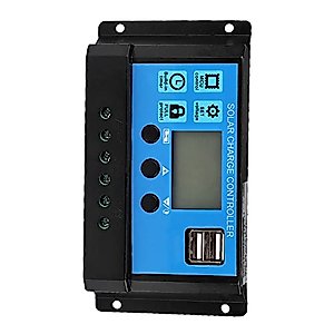 Aramox Solar Charge Controller, 12V-24V MPPT Solar Battery Solar Charge Controller PWM Controller 60A/50A/40A/30A/20A/10A(60A)