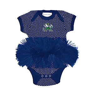 Two Feet Ahead Notre Dame Fighting Irish Girls Newborn Infant Polka Dot Tutu Bodysuit Dress baby 6 Months