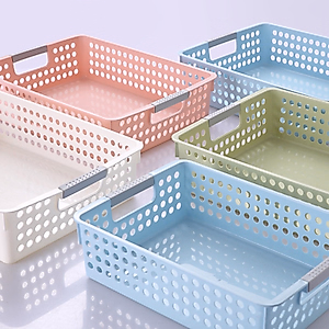 BILIKEYU Dirt Proof PP Storage Basket With Handle Simple Appearance Sundries Storage Box Household Supplies Household Packing (White, One Size)