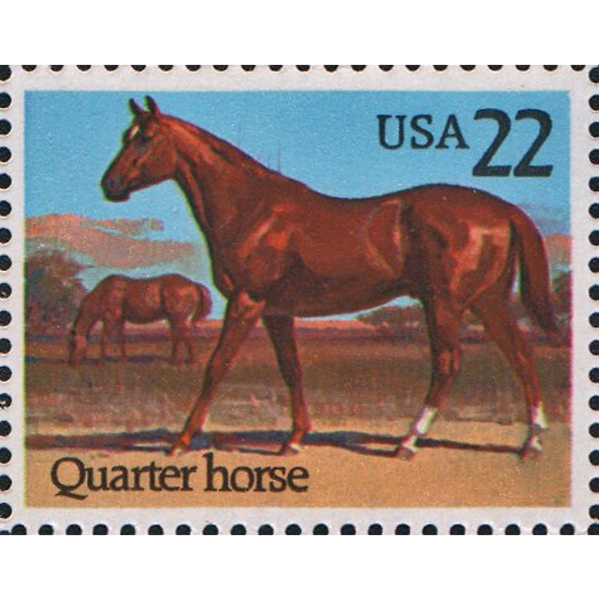 USPS Horse Breeds 1985 Full Sheet of 40 x 22 Cent Stamps Scott 2155-58