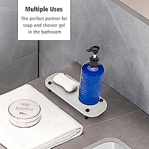 Bathroom Vanity Tray, StoneSpace Instant Dry Sink Organizer, Diatomite Toothbrush Tray, Water Drying Soap Holder, Water Absorbent Diatomite Coaster for Bathroom and Kitchen
