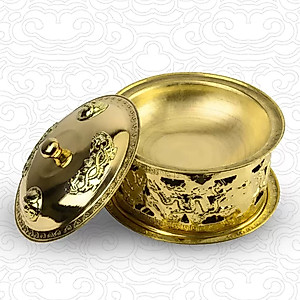 Chafing Dishes China Mongolian Multi-Person Hot Pot, Pure Copper Concentrated Beijing Meat Hot Pot, Environmentally Friendly and Hygienic, Suitable for Family Dinner (Color : Gold, Size : 30cm)