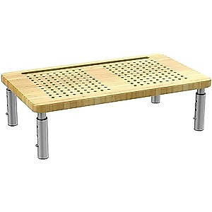 SDQF Bamboo Adjustable Computer Monitor Desk Stand Monitor Computer Stand Monitor Riser Home Office Desktop Organizer Office Accessories Monitor Stands Computer Accessories