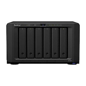 Synology DiskStation DS1621+ NAS Server with Ryzen 2.2GHz CPU, 32GB Memory, 60TB HDD Storage, 1TB M.2 NVMe SSD, 4 x 1GbE LAN Ports, DSM Operating System