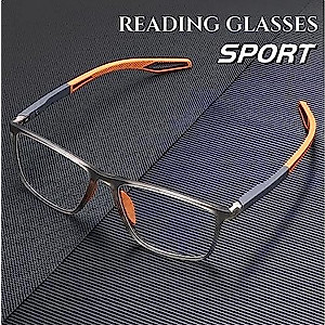 LSNTUU Manly Kicks Reading Glasses,Men's Sports Ultra-Light Anti-Blue Light Presbyopic Glasses,Sports Glasses for Men (3 PCS,1.0)