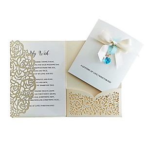 Wedding Day Card for Daughter, Gift Card for Daughter on Wedding Day, Bridal Shower Mother to Bride Gift Card, Wedding Gown Charm, Bridal Bouquet Charm, Something Blue