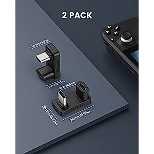 Moko 180 Degree U Shape USB-C Male to USB-C Female Adapter 2 Pack, With PD 100W/10 Gbps, USB-C 180 Extender for Steam Deck/Switch/Laptop/Tablet/Phone