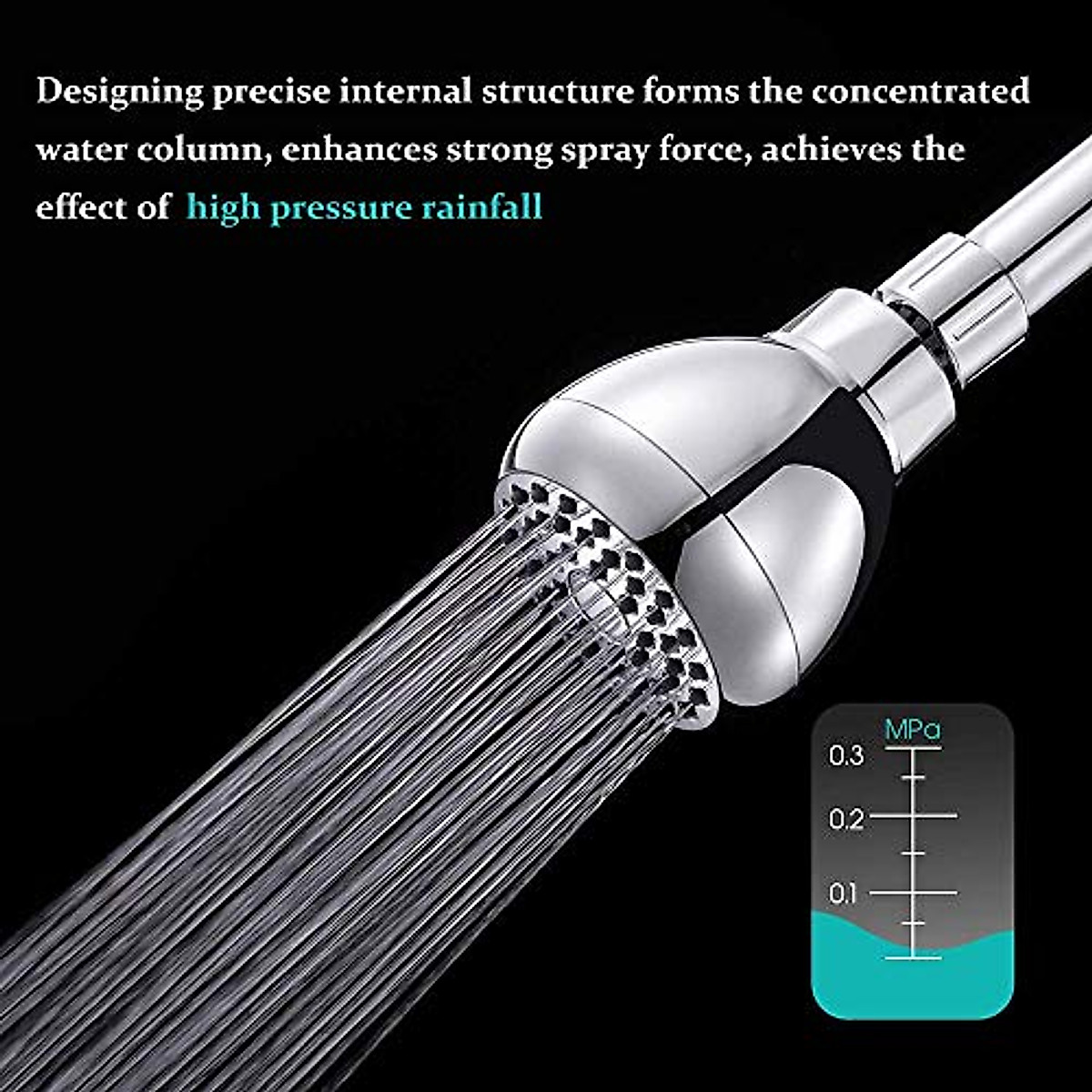 High Pressure Shower Head 3 Inches Anti-clog Anti-leak Fixed Showerhead Chrome with Adjustable Swivel Brass Ball Joint for Relaxing and Comfortable Shower Experience Aisoso