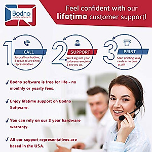 Magicard 300 Single Sided ID Card Printer & Complete Supplies Package with Bodno ID Software - Bronze Edition