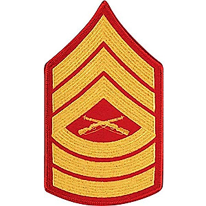 United States Marine Corps USMC chevron gold embroidered on red MSGT Master Sergeant