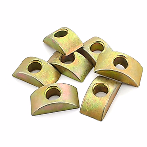 8mm（1/4Inch） Hole Alloy Half Moon Nut Furniture Half Moon Washer for Wood Desks,Tables,Beds,Stairs,50pcs