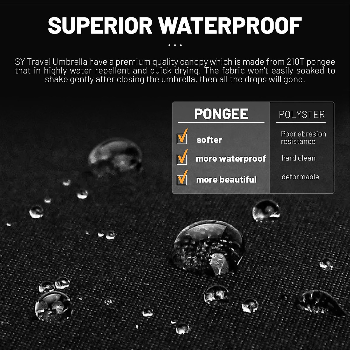 SY COMPACT Travel Umbrella Windproof Automatic LightWeight Unbreakable Umbrellas-Factory outlet umbrella (Black)
