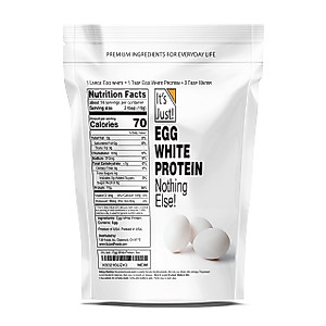 It's Just! - Egg White Protein Powder, Made in USA from Cage-Free Eggs, Dried Egg Whites (Unflavored, 8oz)