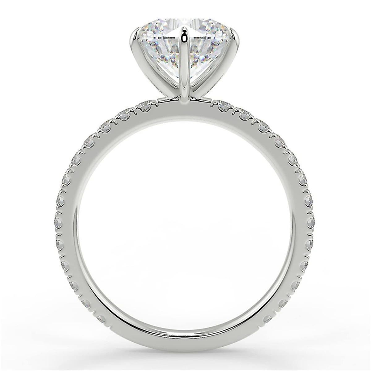 WSX 10/14/18K Solid Gold 2 Carat Moissanite Engagement Ring for Women Vintage Halo Style Set Round Brilliant Wedding Ring