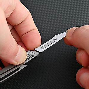 WIOKINY TItanium Scalpel Lightweight Antirust Folding Scalpel Practicality Pocket Knife (Titanium Scalpel-B)