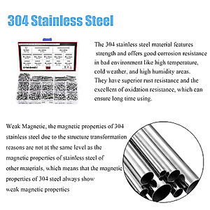 DYWISHKEY 700 Pieces M3 Stainless Steel 304 Hex Socket Head Cap Bolts Screws and Nuts Assortment Kit